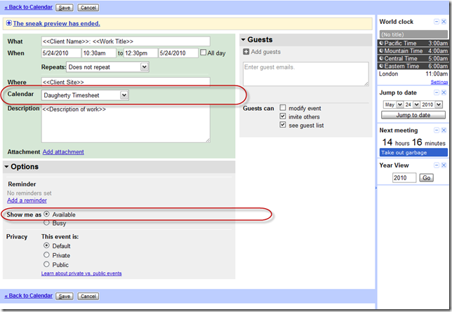 Jason R. Fayling: Use Google Calendar as a Timesheet